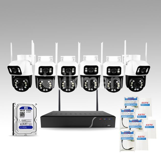 WiFi CCTV 6Mp Dual Lens 6 Camera Package with Hard, NVR, Power Supply ...