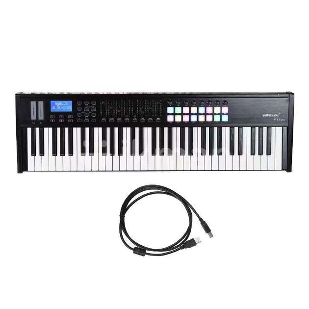 WORLDE Pro 49-Key MIDI Keyboard Controller LCD with 49 Semi-weight for ...