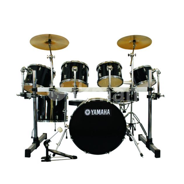 Yamaha Rack Mounted 7 Pc Professional Acoustic Drum Set - Black for ...